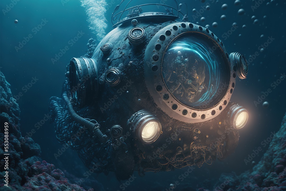 Deep sea exploration Stock Illustration | Adobe Stock