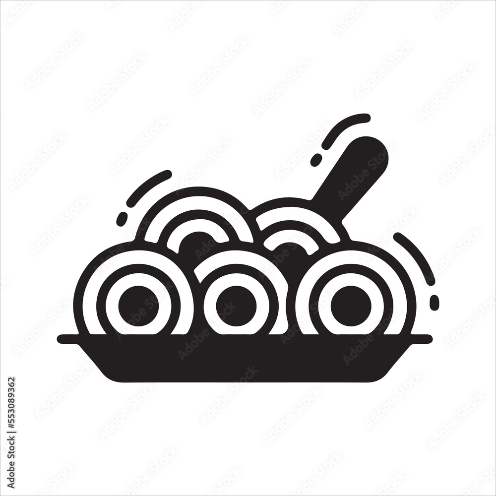 Asian food menu line icons. Oriental dishes linear style symbols ...