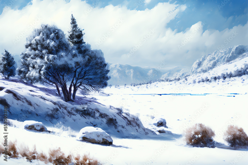 Fictional Winter Landscape for Concept Art and Backgrounds. Inspired by ...