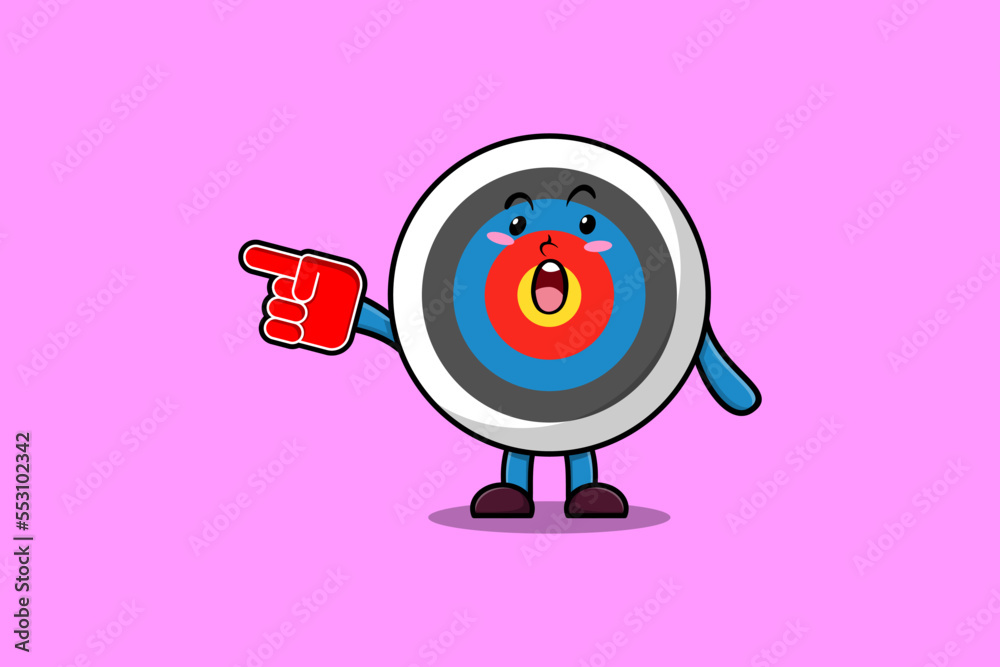 Cute Cartoon Archery target with foam finger glove in modern design ...