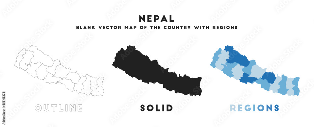 Nepal map. Borders of Nepal for your infographic. Vector country shape ...