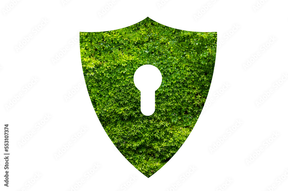 Green shield protects nature and protects the environment on ...