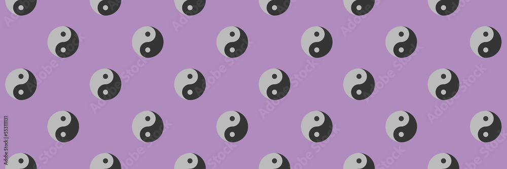 pattern. Image of Yin Yang symbol on pastel purple purple backgrounds ...
