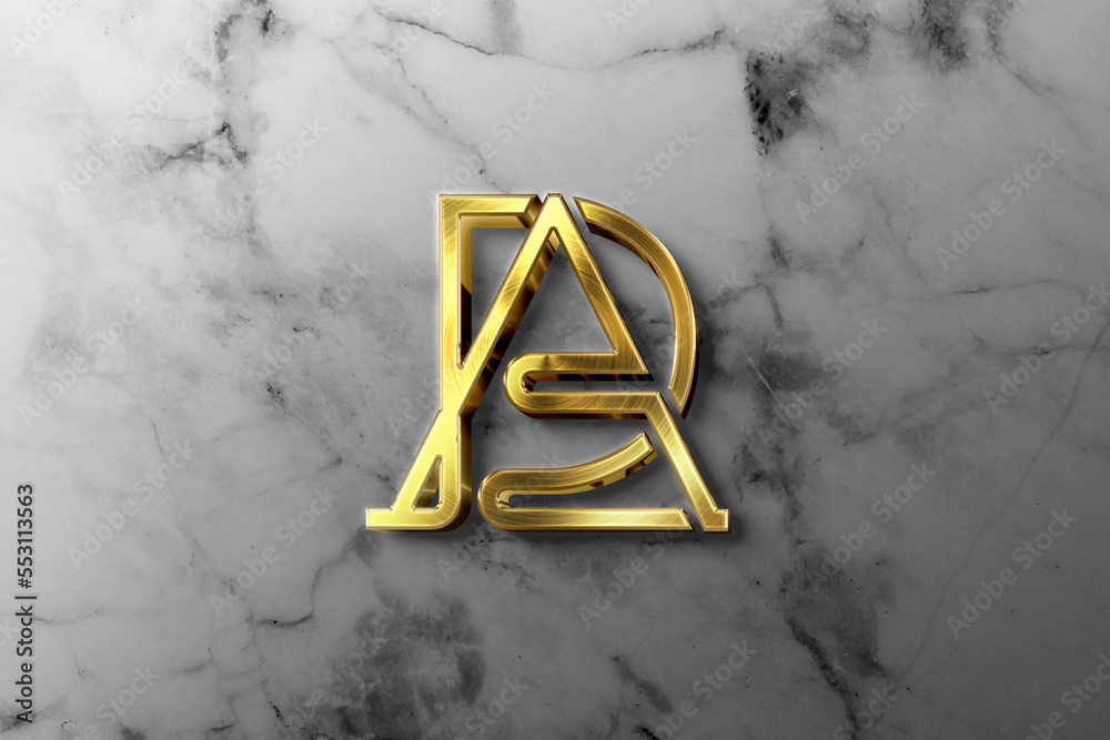 AD Logo , A and D alphabet interlocked logo, AB golden glossy emblem, D ...