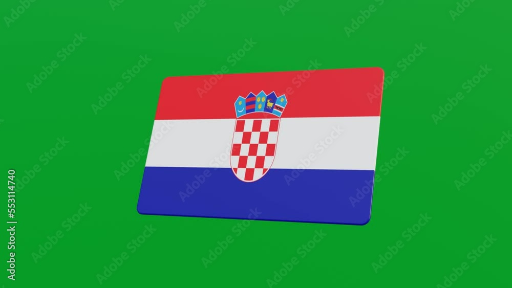 Croatia Flag card animation on green screen, Spinning 3D Croatia Flag ...