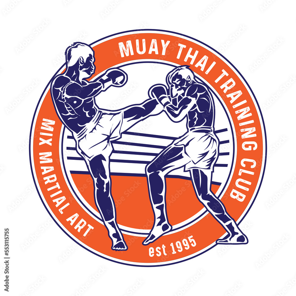 Muay Thai boxing martial art vector illustration, perfect for t shirt ...