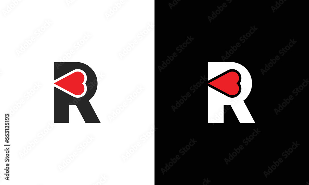 Logo Heart Letter R. Beautiful vector love logo design. Simple and ...