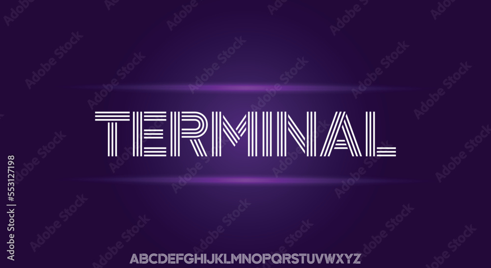 TERMINAL Abstract modern urban alphabet fonts. Unique Minimal Tech ...