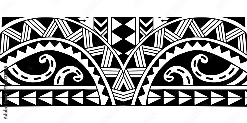 Wrap around arm polynesian tattoo design. Pattern aboriginal samoan ...