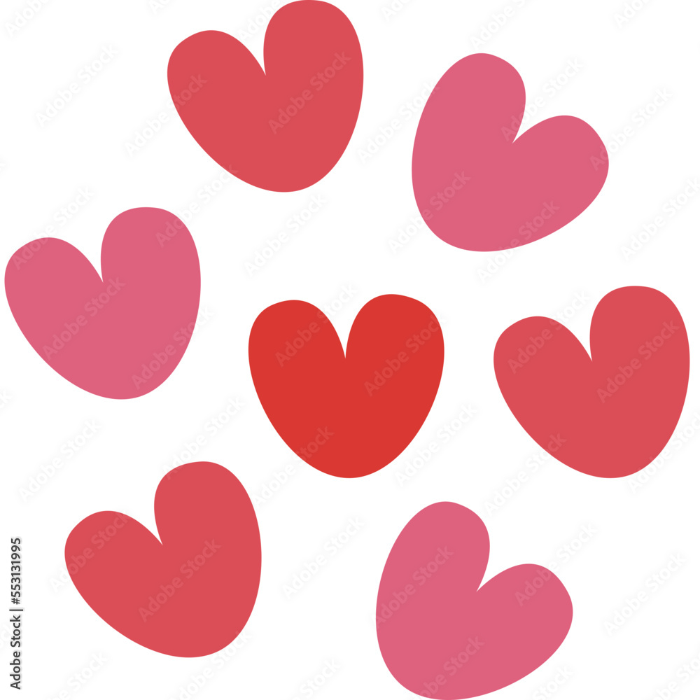 group of hearts, Hearts shapes symbols, sweet pastel color, heart ...