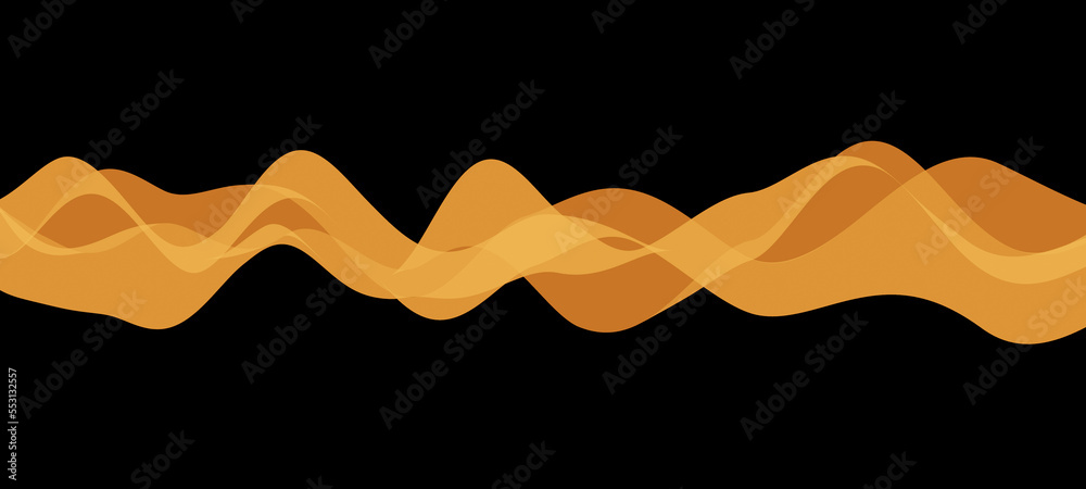 Abstract wallpaper with orange waveform or sound waves isolated on ...