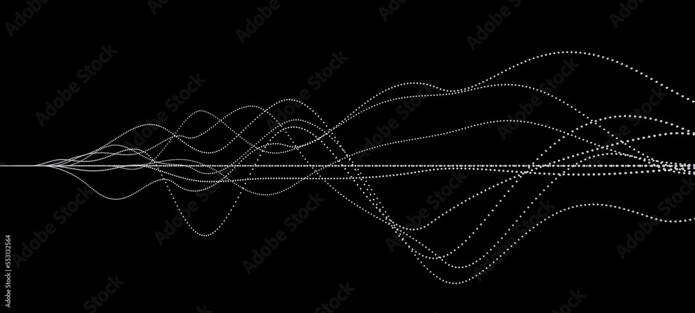 Abstract Wallpaper With White Dotted Waveform Or Sound Waves Dots And Lines Conceptual Data
