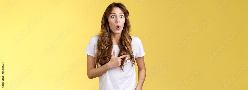 Omg you see too. Impressed speechless admiring cute female coworker ...