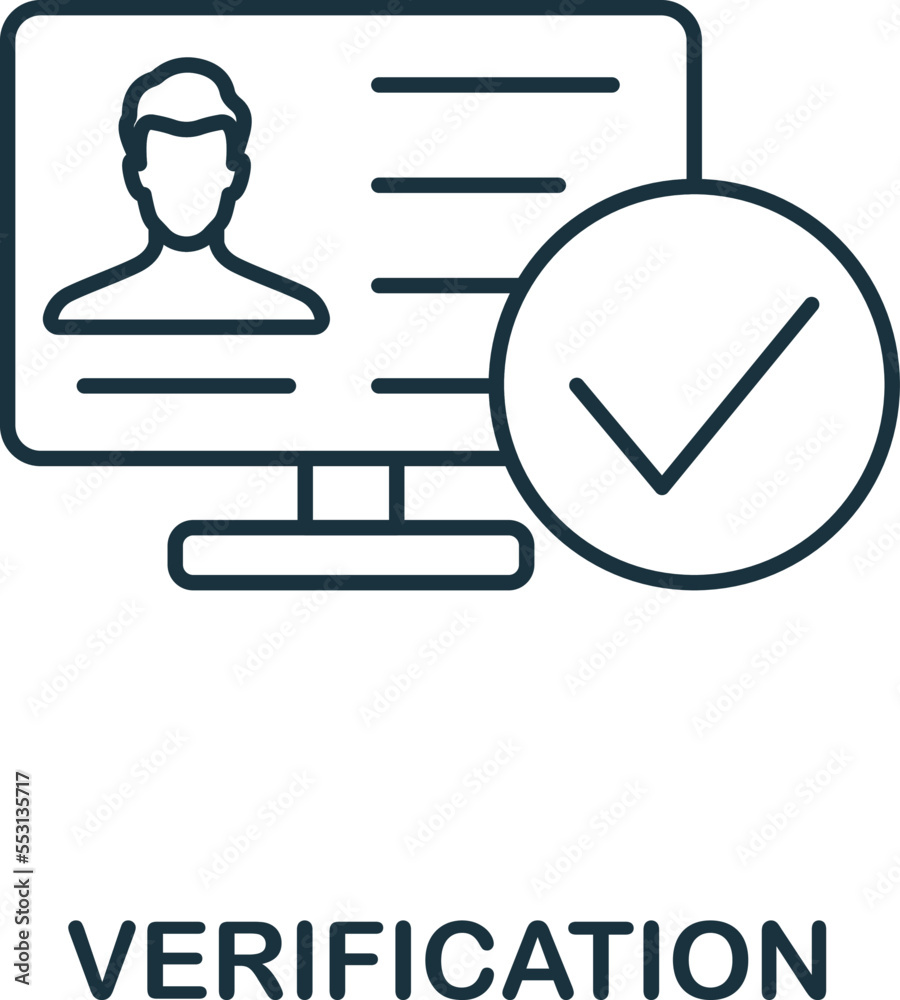 Verification icon. Monochrome simple Cyber Security icon for templates ...