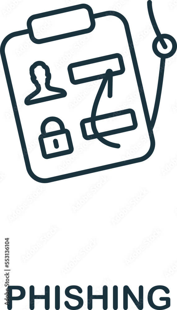 Phishing icon. Monochrome simple Cyber Security icon for templates, web ...
