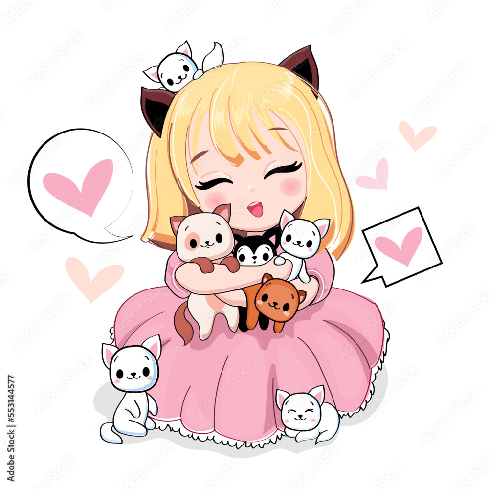 Cute Kitty Anime Girl