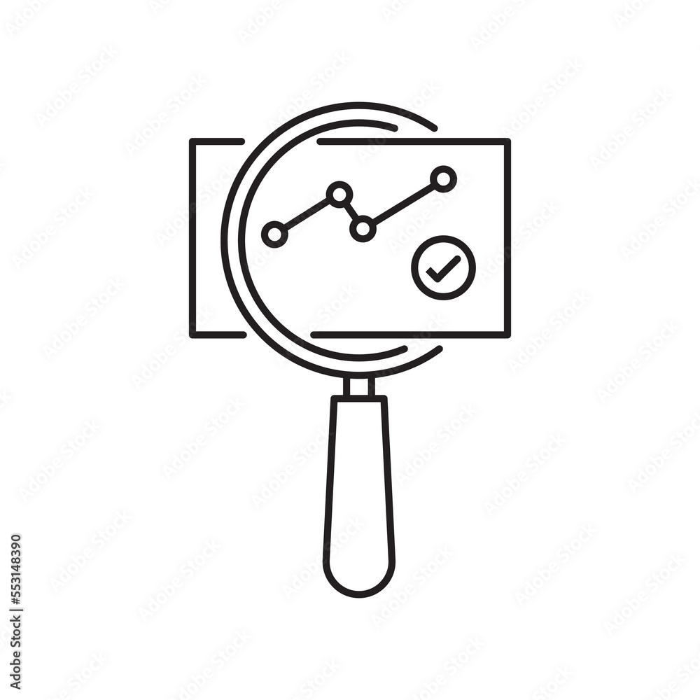 thin line quality control icon like audit validity. concept of key ...