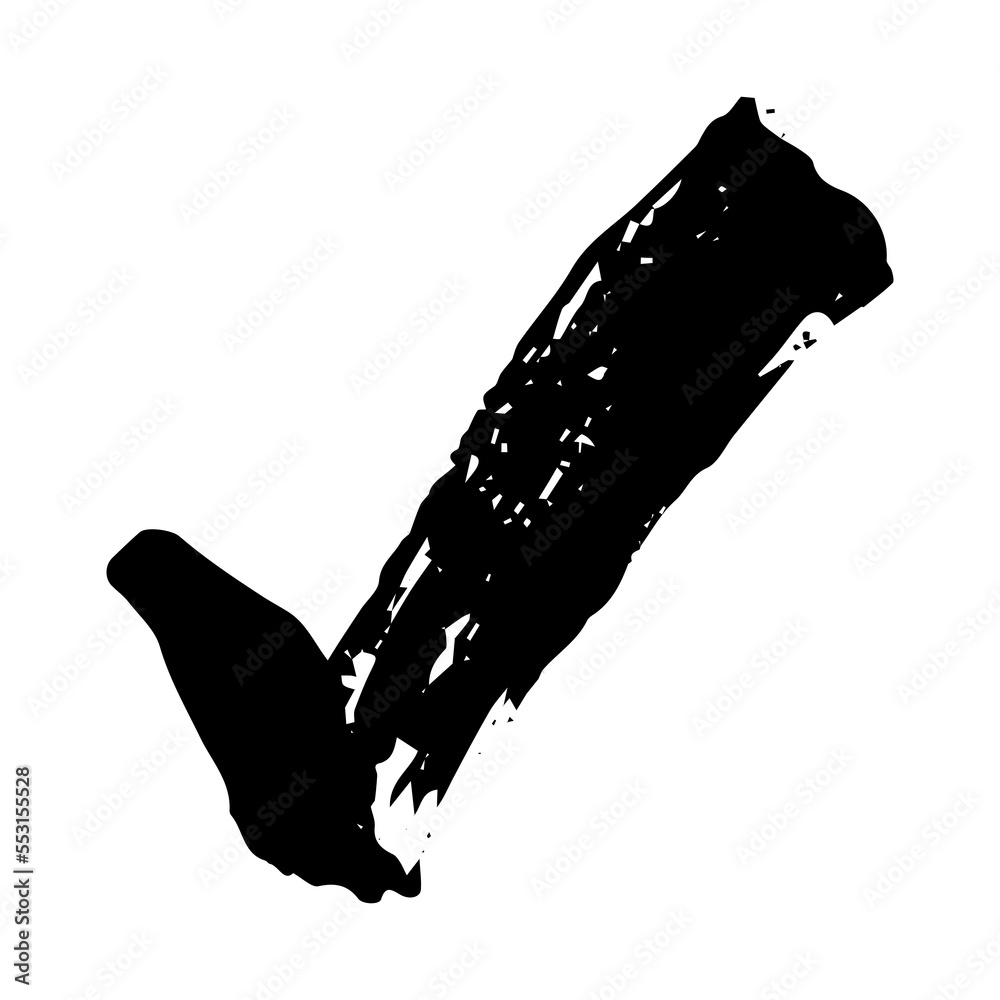 Hand drawn check mark illustration. Marker right sign clipart. Ink ...