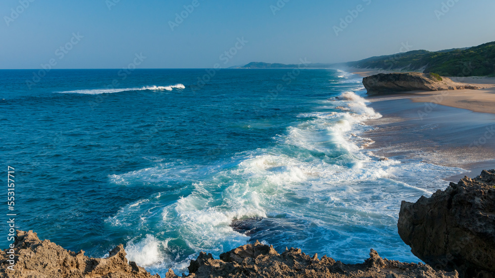 View south from Black Rock, part of the Maputaland Coastal Forest ...