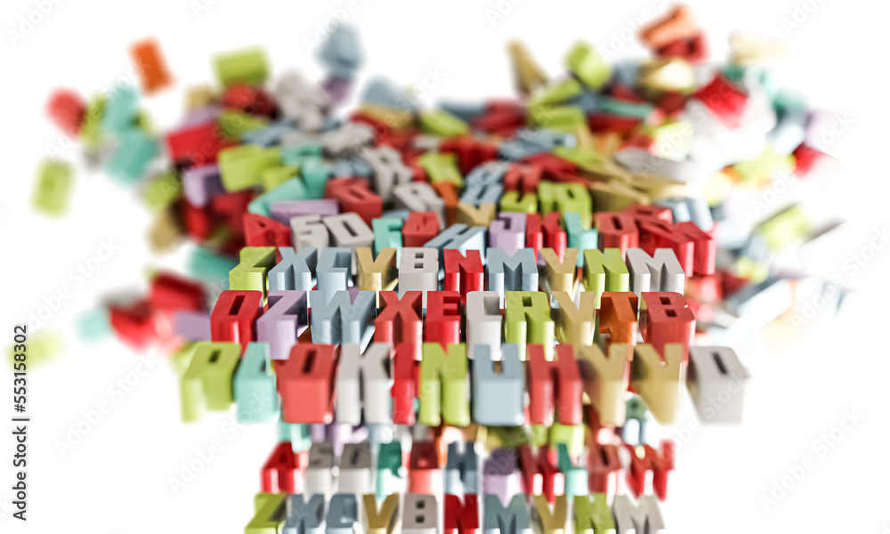 falling letters isolated on transparent background Stock Illustration ...