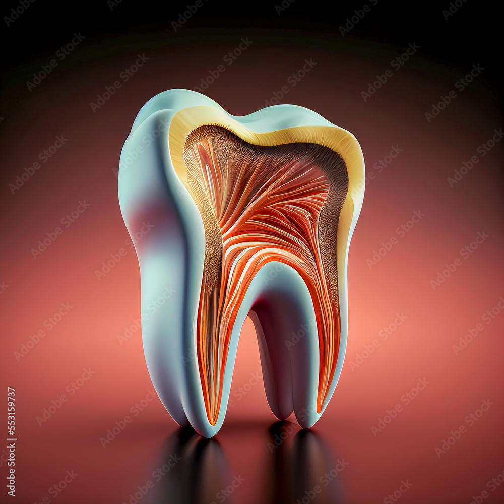 3d Render tooth, Generative AI Art Illustration Stock Illustration ...