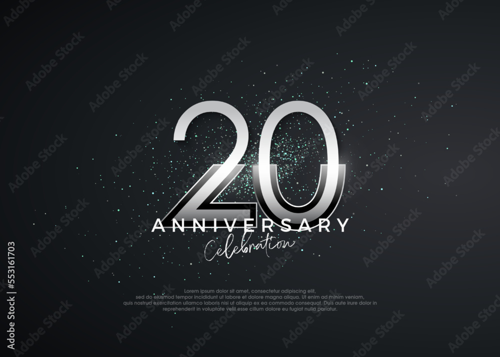 Simple and elegant numbers. 20th anniversary celebration. Stock Vector ...