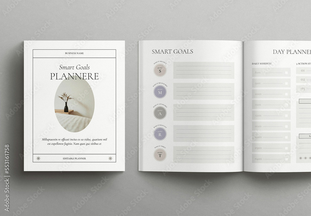 Productivity & Goal Planner Template Stock Template | Adobe Stock