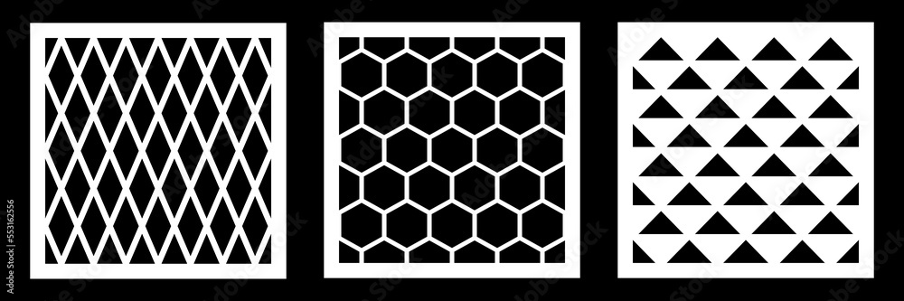 Geometric grids for cutting out and making a stencil. Laser and plotter ...