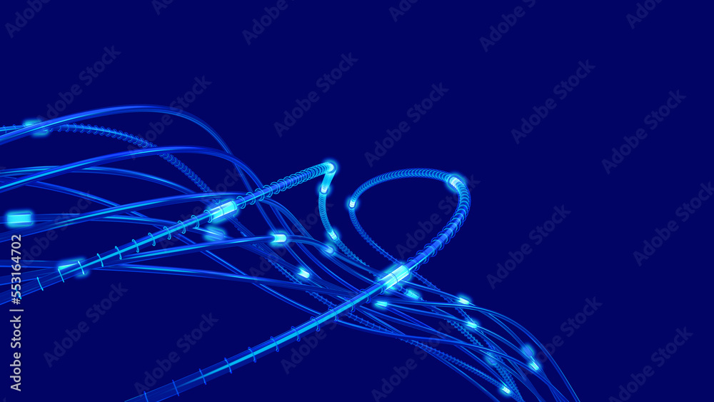 Neural network and high-speed Internet. Neon impulse for nano projects ...