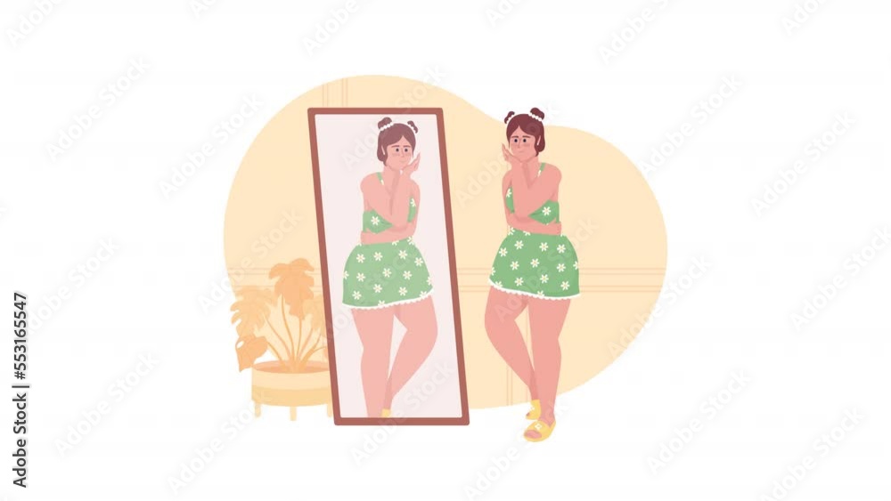 Animated isolated self support set. Wellness activities. Looped flat 2D ...