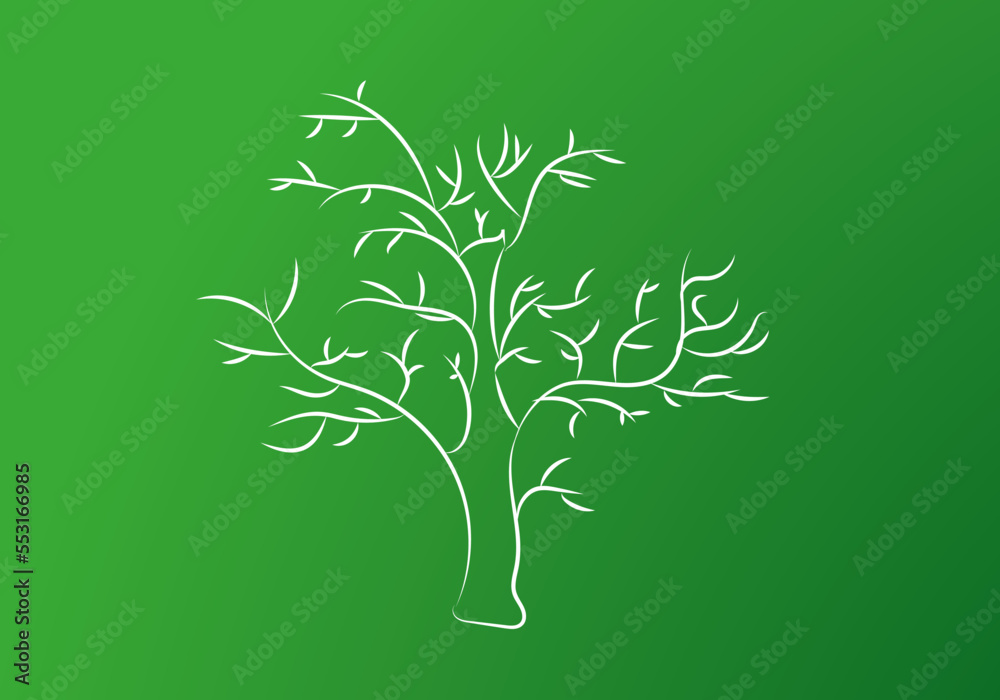 continuous one line drawing of nature tree vector illustration Stock ...