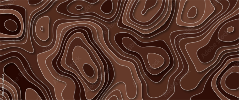 3D papercut layers, paper cut vector art background. Topographic canyon ...