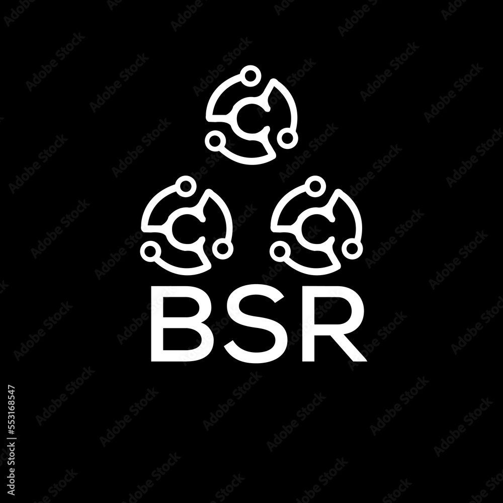 BSR letter logo. BSR best black background vector image. BSR Monogram ...