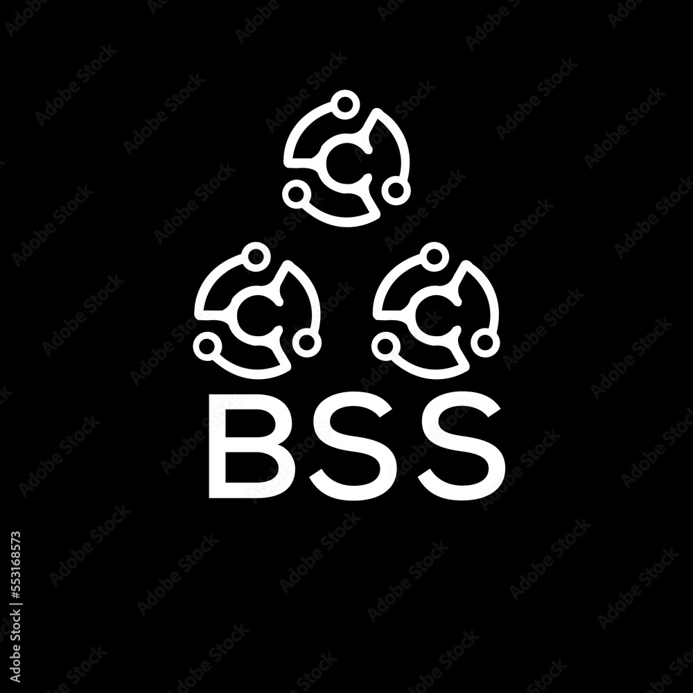 BSS letter logo. BSS best black background vector image. BSS Monogram ...