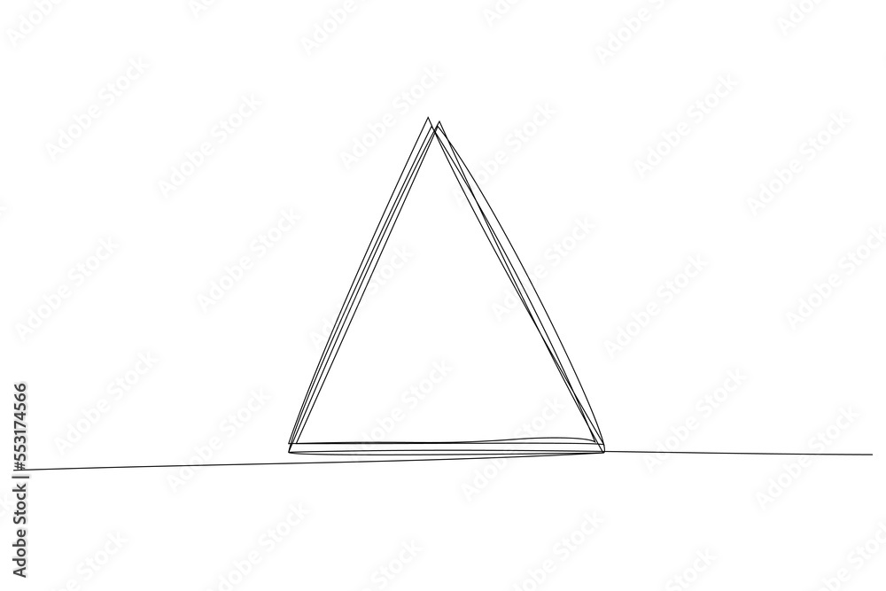 One continuous line drawing of a Triangle. Geometry vector illustration ...