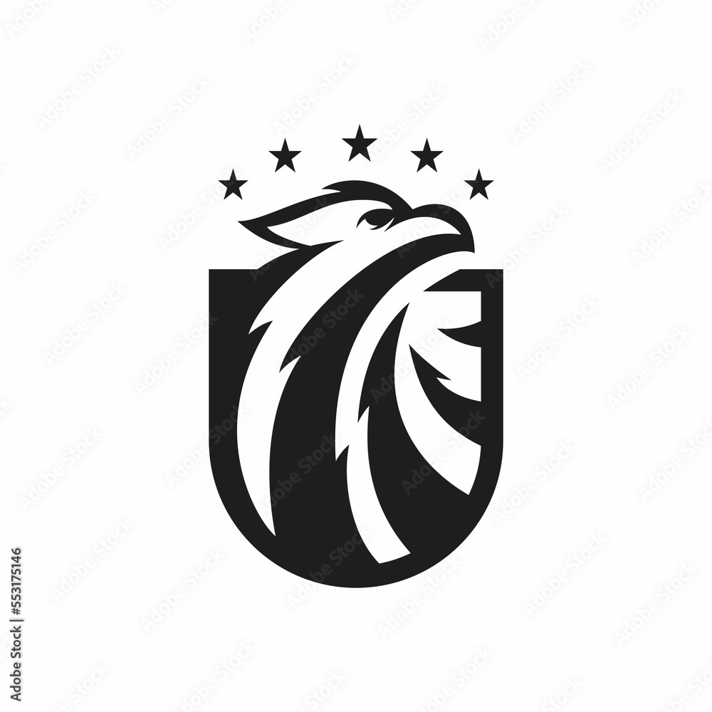 Eagle logo emblem template, bird military logo concept. Stock Vector ...