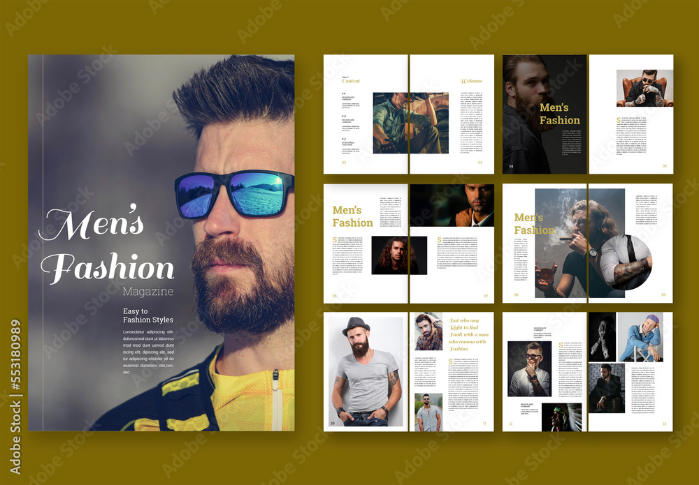 Mens Fashion Magazine Stock Template | Adobe Stock