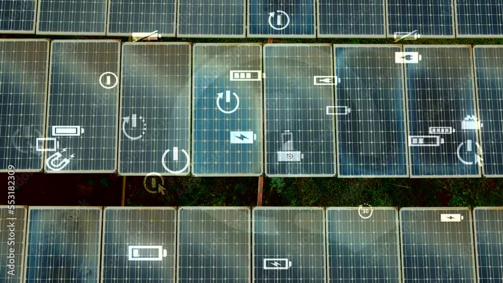 Video Stock Solar panels- Climate change Paris agreement. Environment ...