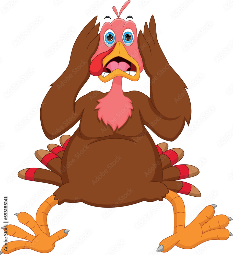 cartoon turkey bird shocked Stock Vector | Adobe Stock