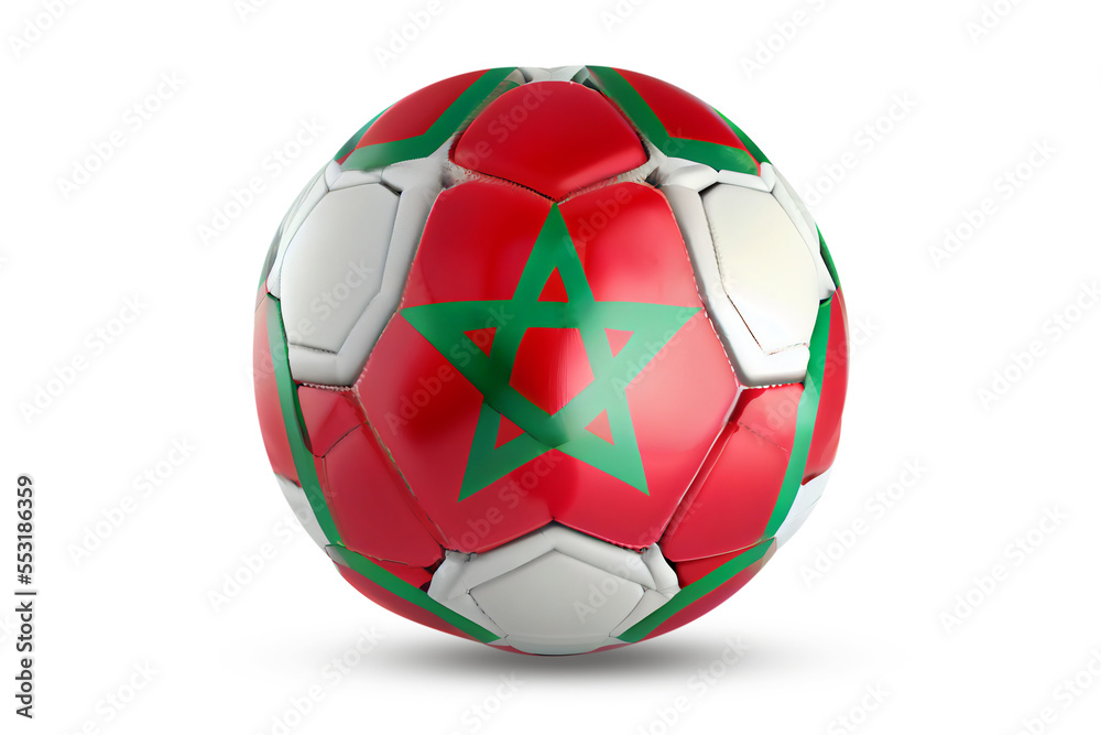 Morocco soccer ball 3d image isolate on white background cup win ai ...
