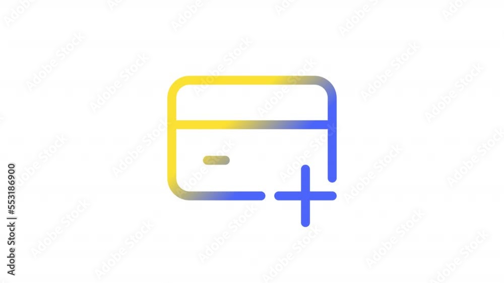 Animated add card gradient ui icon. Create new bank account. Seamless ...