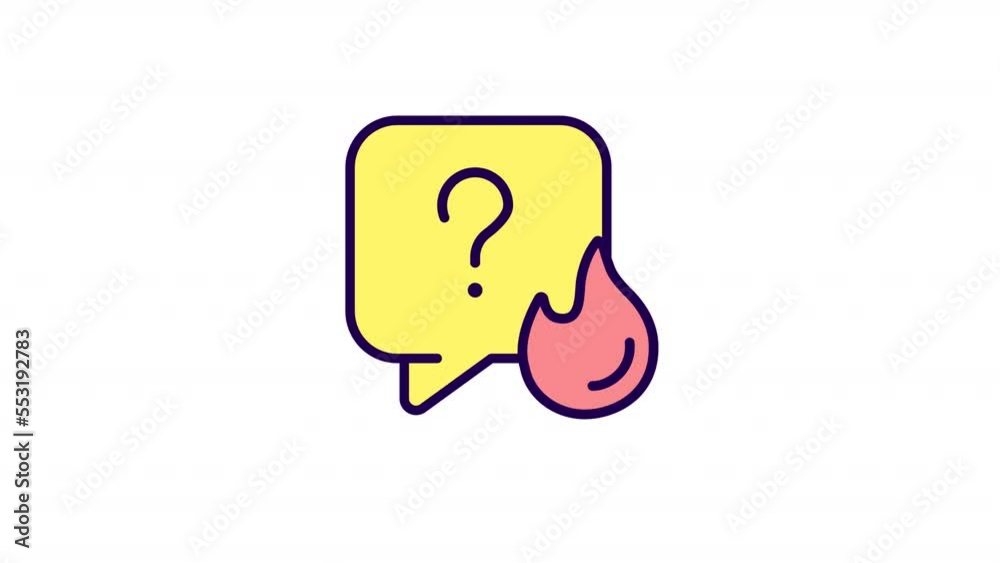Animated hot question color icon. Urgent problem solving. Persistent ...