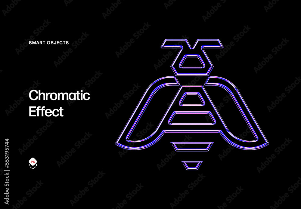 Chromatic Text Effect Mockup Stock Template | Adobe Stock