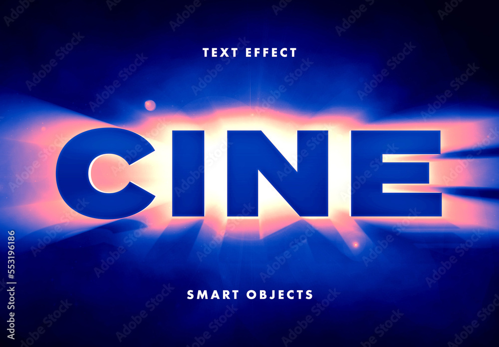 Cinema Light Text Effect Mockup Stock Template | Adobe Stock