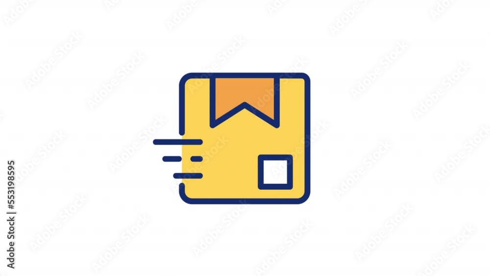 Animated parcel color icon. Shipping service. Send and receive box ...