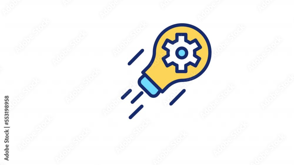 Animated idea color icon. Improvement and increasing. Business ...
