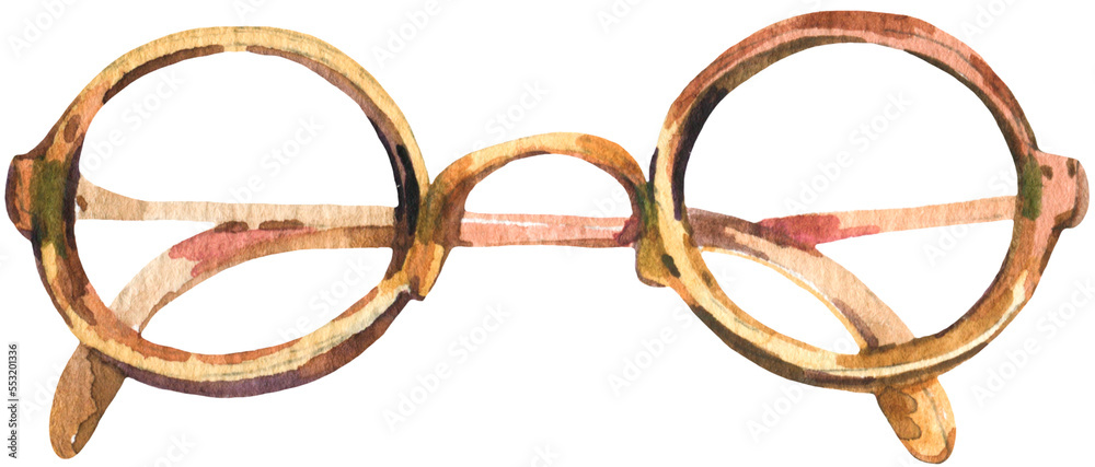 Watercolor vintage glasses transparent PNG Stock Illustration | Adobe Stock