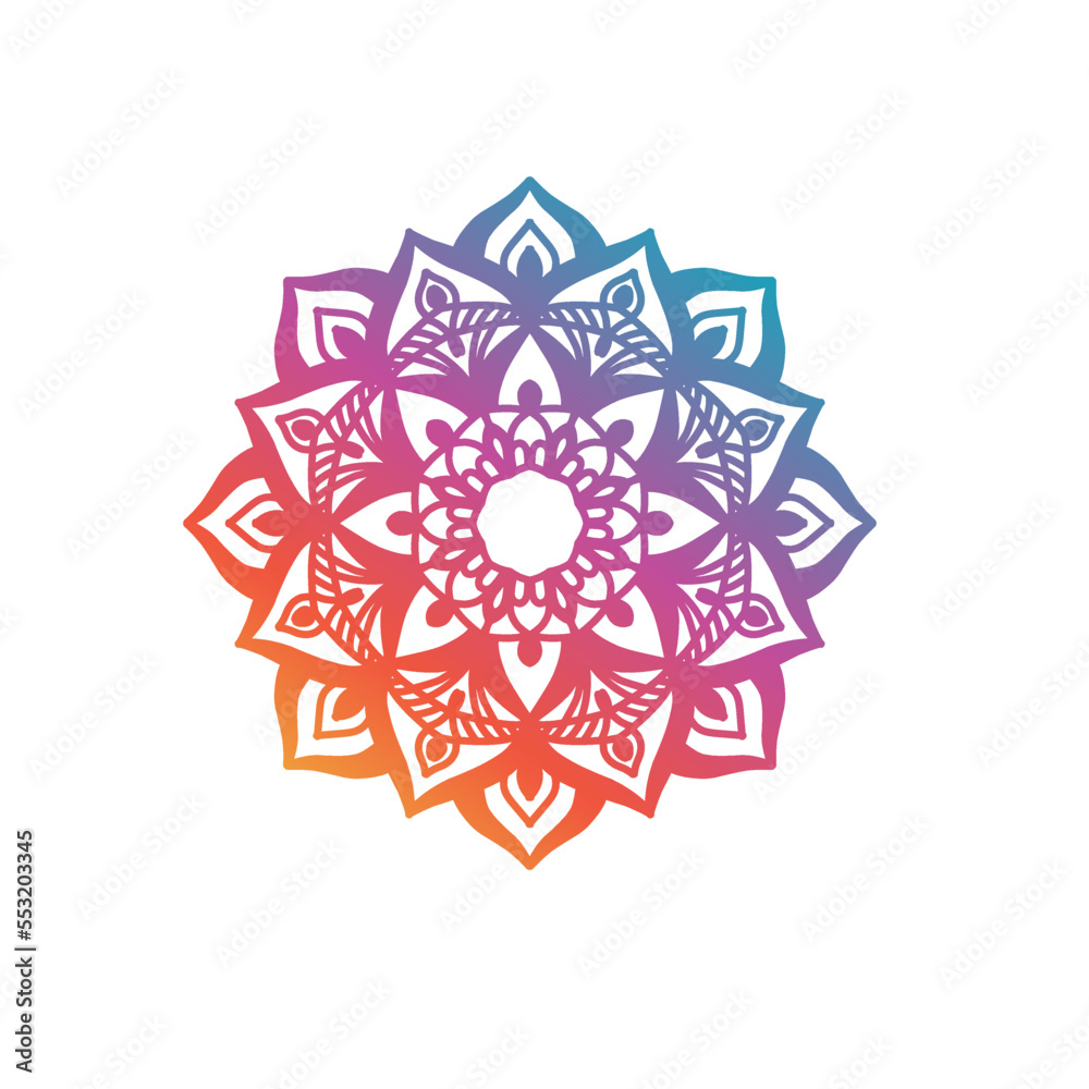Mandala Flowers. Print pack decorative elements. Oriental, mystic ...