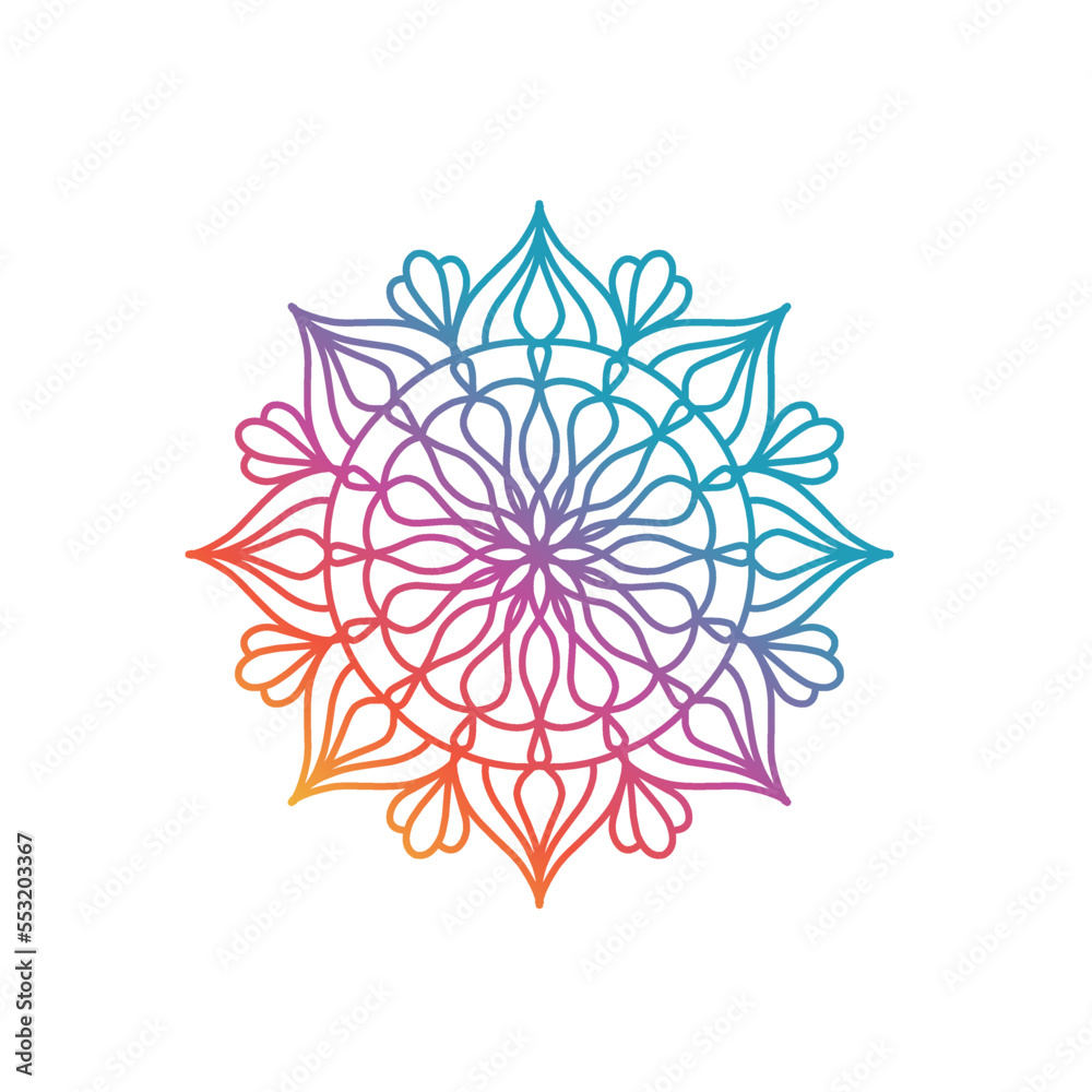 Mandala Flowers. Print pack decorative elements. Oriental, mystic ...