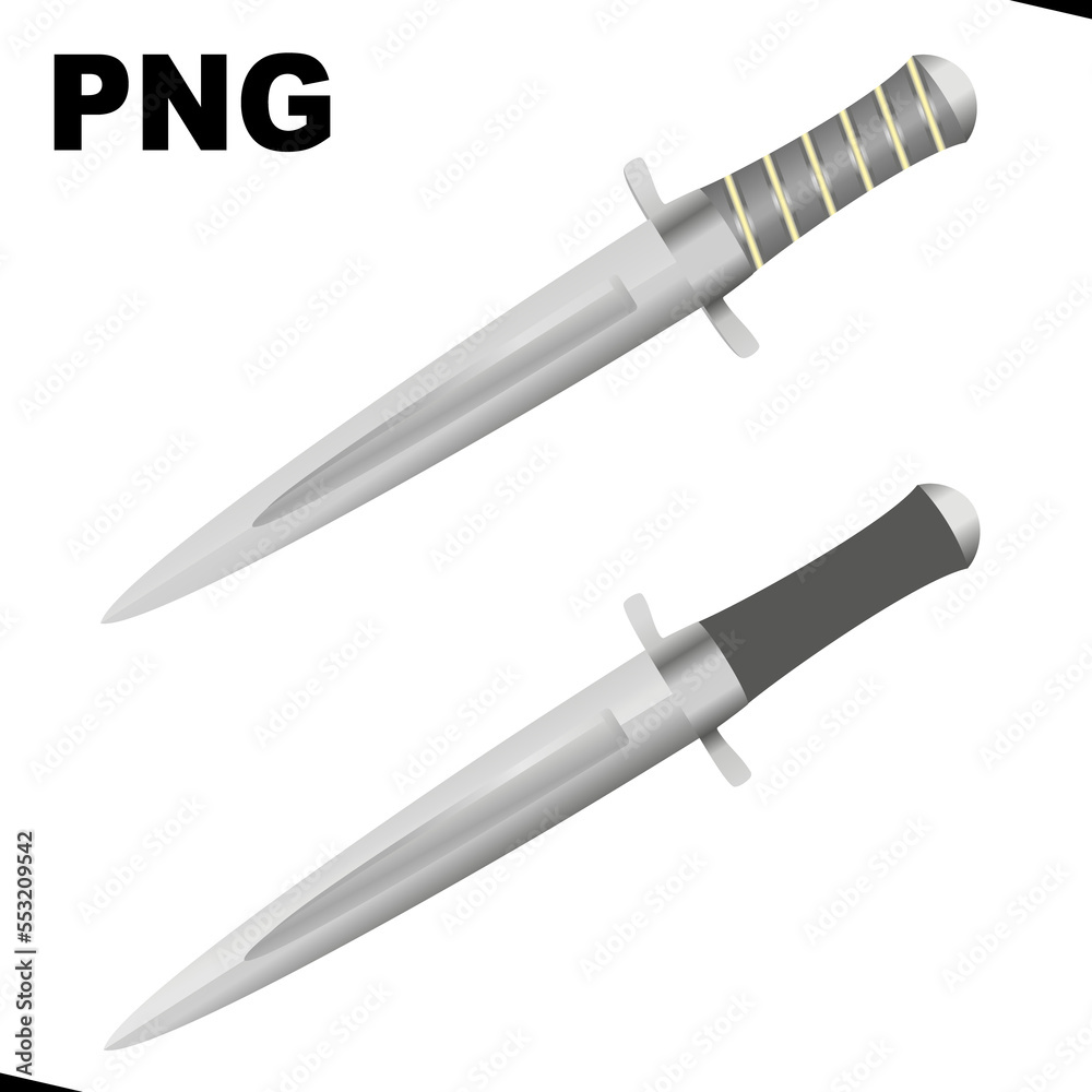 Dagger knife. PNG illustration. White background. Png format Stock ...